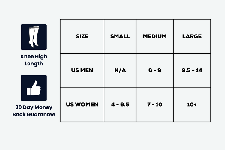 Hushed Compression Socks | Size Chart – Hushed Socks